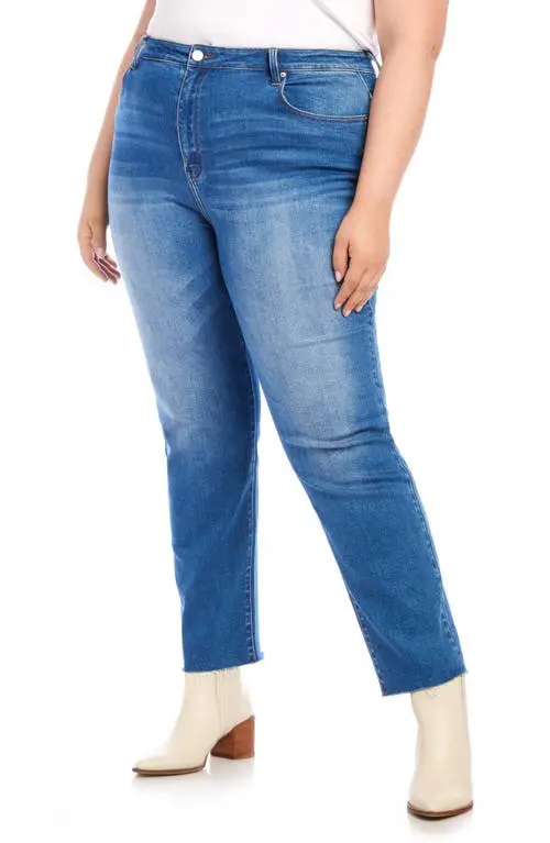 Karen Kane Raw Hem Straight Leg Jeans