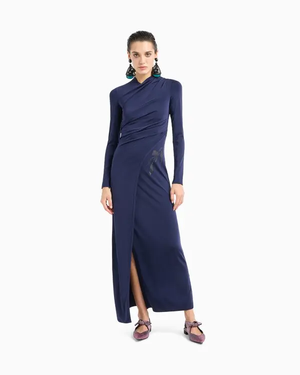 giorgio armani blue dress Women Size 40 (4, US) Giorgio Armani Royal Blue Solid Silk Dress