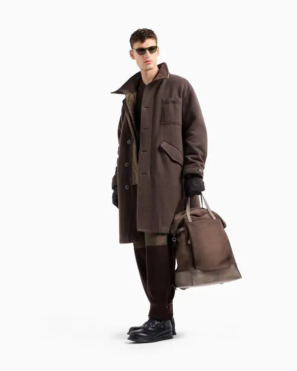 Giorgio Armani Cashmere Drap Zip-up Shirt Jacket