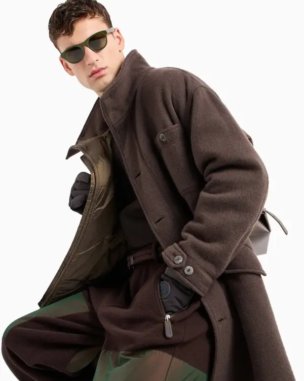 Giorgio Armani Cashmere Drap Zip-up Shirt Jacket