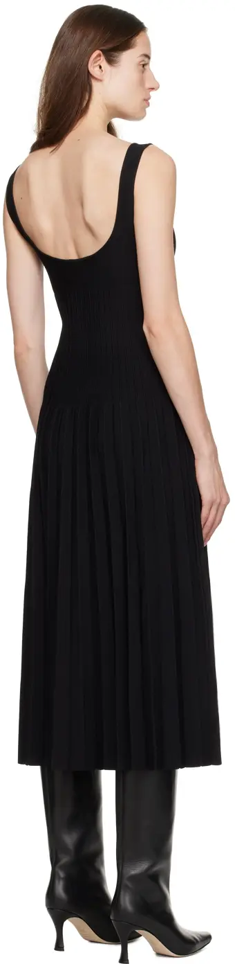 Staud Black Ellison Midi Dress