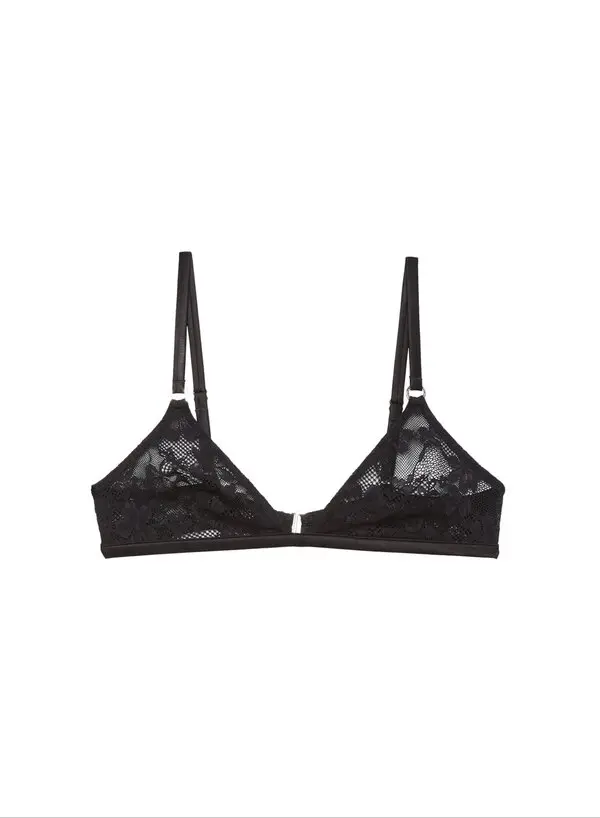 Fleur Du Mal Le Stretch Lace Triangle Bra - Black