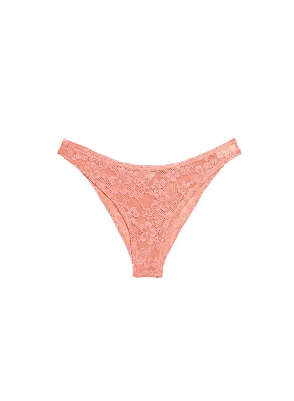 Fleur Du Mal Le Stretch Lace Cheeky - Apricot