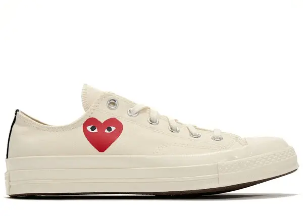 CONVERSE Chuck Taylor All Star 70 Ox Comme Des Garcons Play Single Heart Sneakers - Milk/red/black