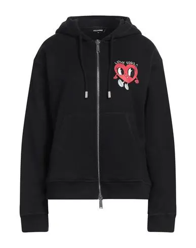 Dsquared2 Cotton Blend Hoodie With Graphic Print - Black