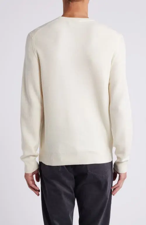 Theory Honeycomb Merino Wool Crewneck Sweater - Winter White - C01