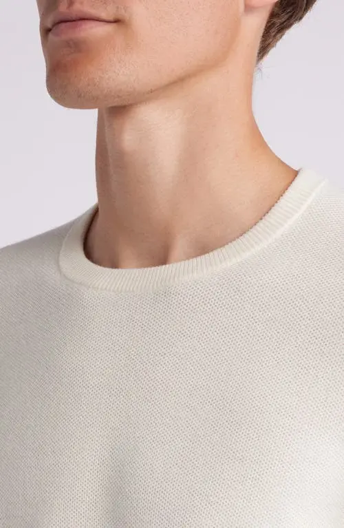 Theory Honeycomb Merino Wool Crewneck Sweater - Winter White - C01