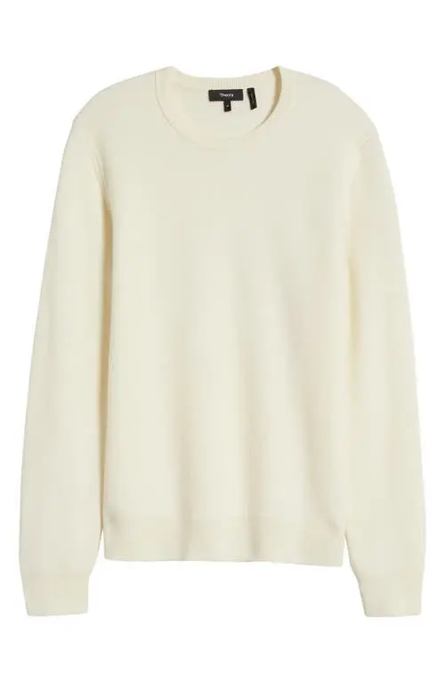 Theory Honeycomb Merino Wool Crewneck Sweater - Winter White - C01