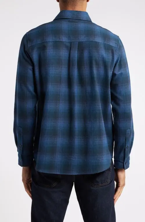 Ag Aiden Plaid Cotton Button-up Shirt - Gradient Plaid Navy Multi