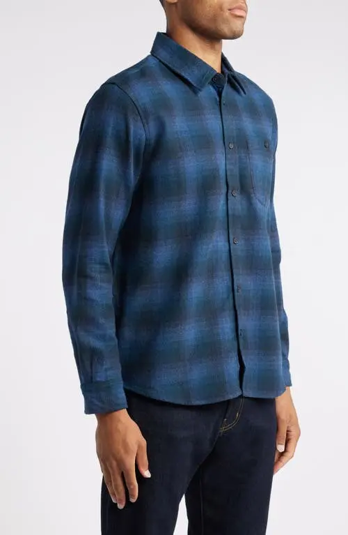 Ag Aiden Plaid Cotton Button-up Shirt - Gradient Plaid Navy Multi