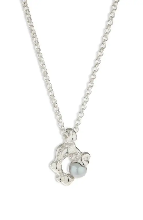 FARIS Fellini Cultured Pearl Pendant Necklace - Silver