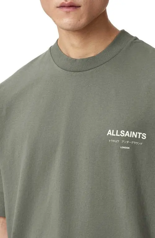 ALLSAINTS Underground Oversize Graphic T-shirt - Maple Green