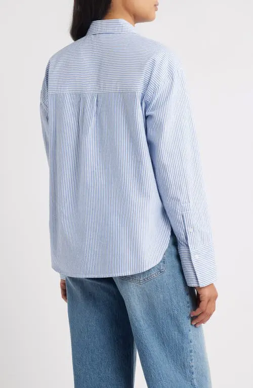 BEACHLUNCHLOUNGE Everly Stripe Cotton Shirt - Bay Blue