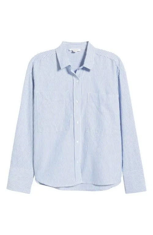 BEACHLUNCHLOUNGE Everly Stripe Cotton Shirt - Bay Blue