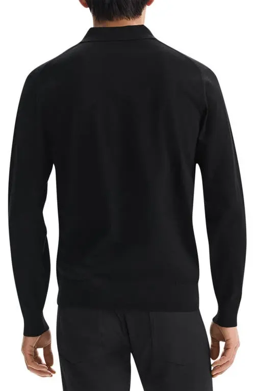 Theory Goris Long Sleeve Polo - Blk