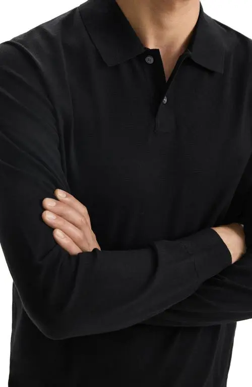 Theory Goris Long Sleeve Polo - Blk