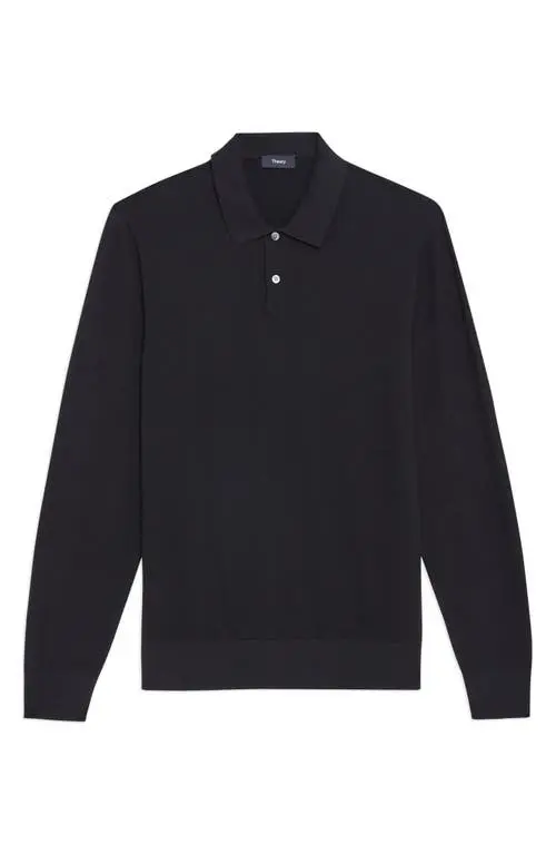 Theory Goris Long Sleeve Polo - Blk