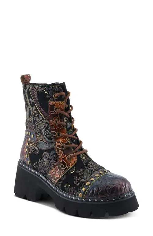 SPRING STEP SHOES Severity Combat Boot - Brown Multi