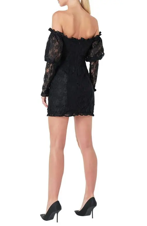 Endless Rose Off-the-shoulder Lace Mini Dress