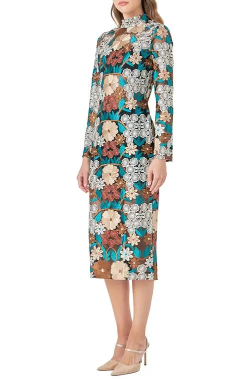 Endless Rose Floral Embroidered Long Sleeve Dress