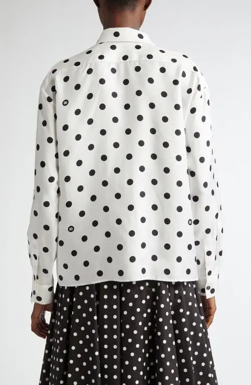 Dolce & Gabbana Polka Dot Silk Shirt - Bianco