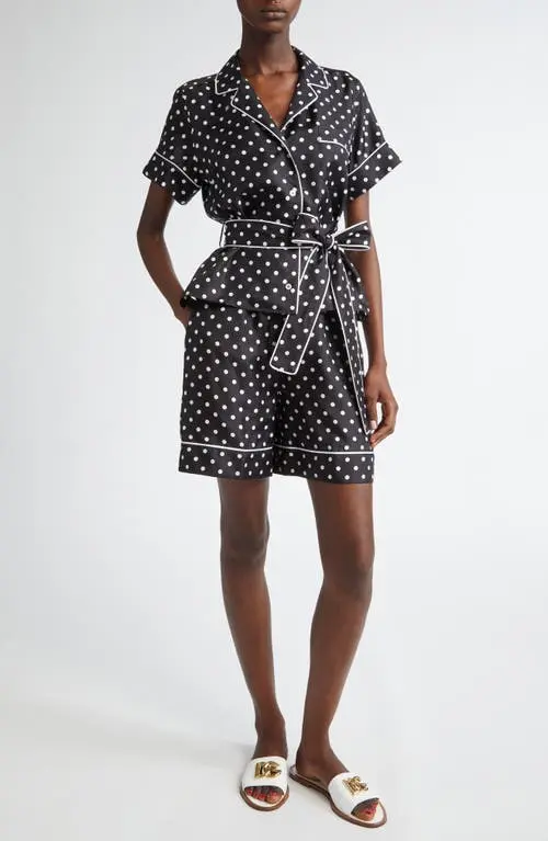 Dolce & Gabbana Polka Dot Silk Pajama Shorts