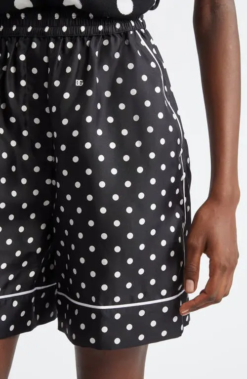 Dolce & Gabbana Polka Dot Silk Pajama Shorts