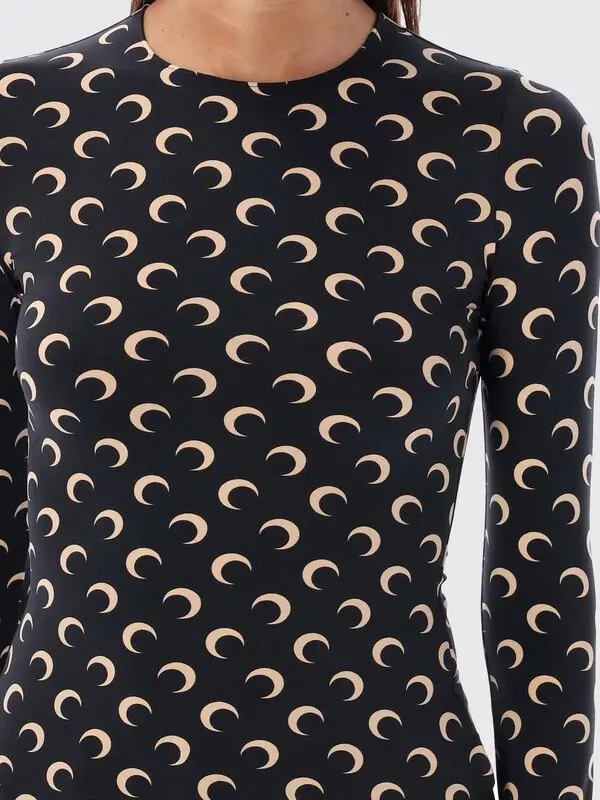 MARINE SERRE Moon Print Long Sleeve Top - Black