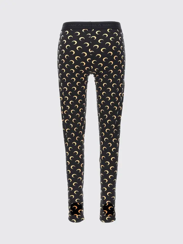 MARINE SERRE Printed Leggings - Black