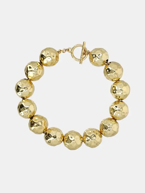 PATOU Hammered Bead Bracelet - Gold