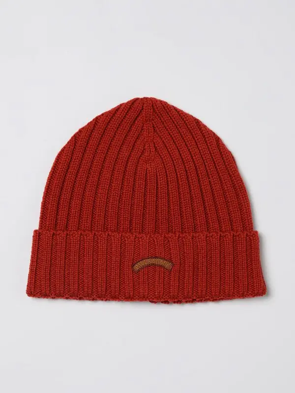 Paul & Shark Ribbed Beanie - Brick Red