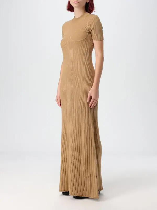 Max Mara Ribbed Knit Maxi Dress - Beige