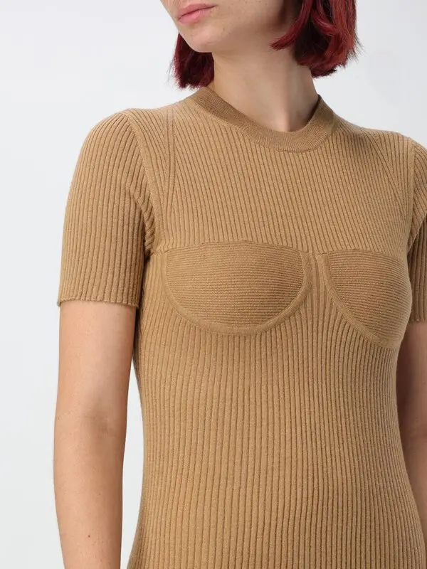 Max Mara Ribbed Knit Maxi Dress - Beige