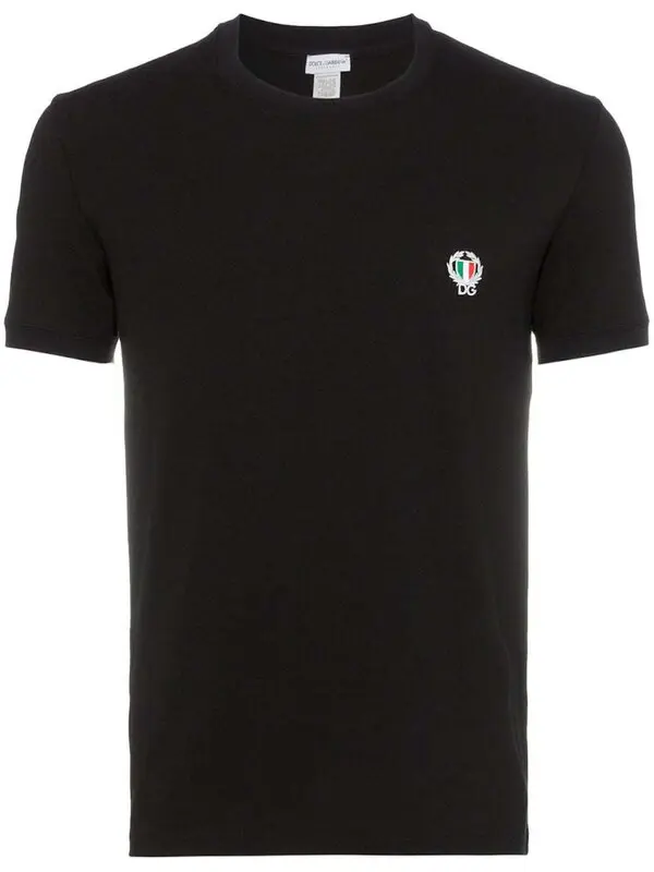 Dolce & Gabbana Logo Small Patch Cotton T-shirt - Black