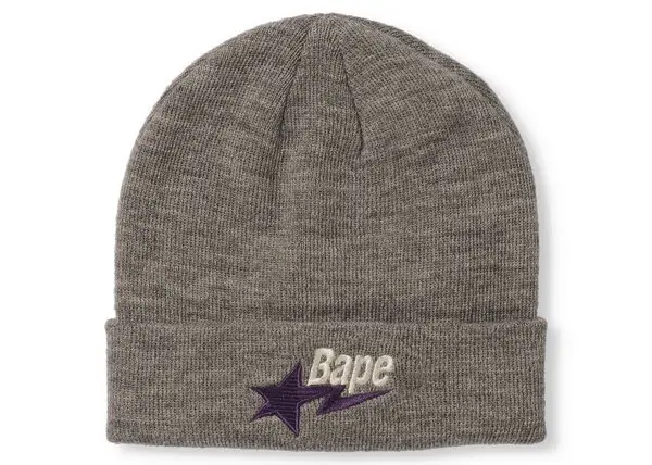 A BATHING APE Sta Knit Cap - Gray