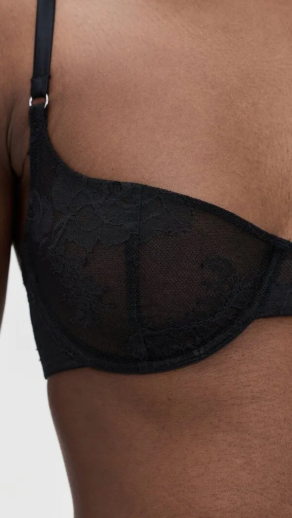 FLEUR DU MAL Bouquet Lace Scooped Balconette Bra - Black