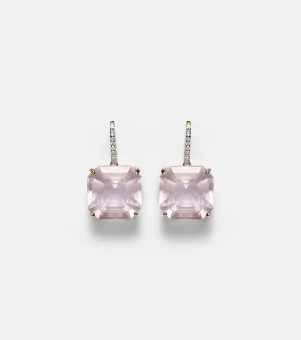Mateo 14kt Gold Earrings With Topaz And Diamonds - Pink