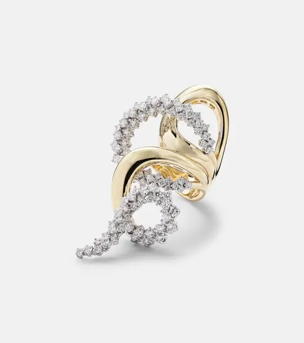 Yeprem En Strada 18kt White And Yellow Ring With Diamonds - Gold