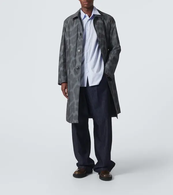 Dries Van Noten Leopard-print Checked Car Coat