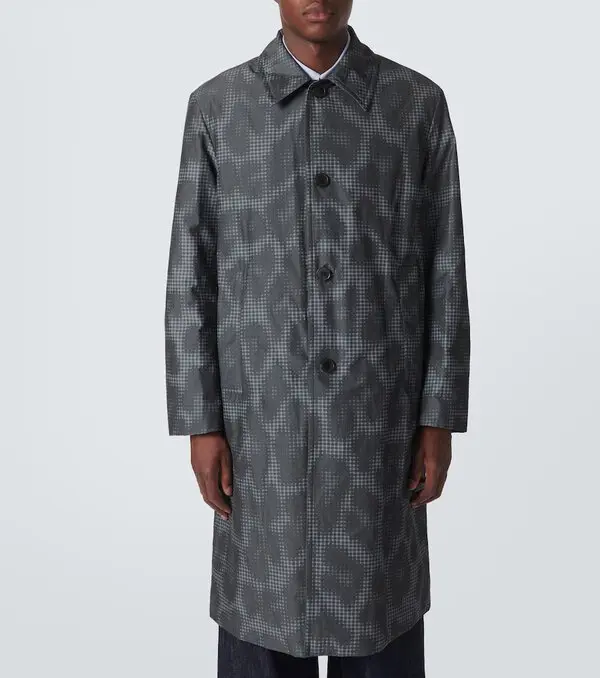 Dries Van Noten Leopard-print Checked Car Coat