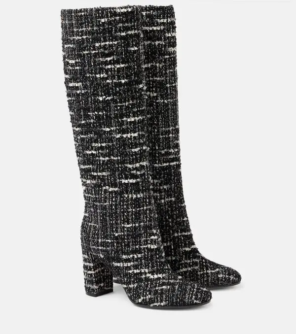 GIANVITO ROSSI Bouclé Knee-high Boots - Black