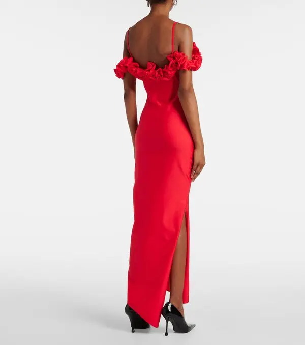 Coperni Floral-appliqué Jersey Gown - Red
