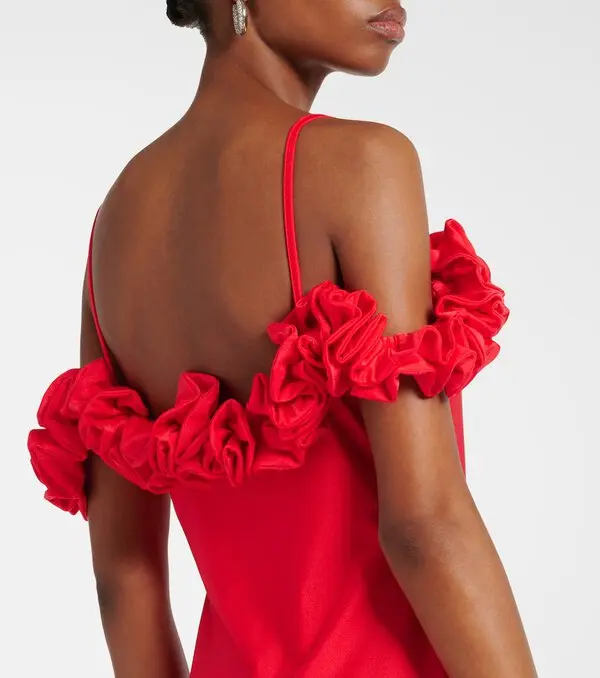 Coperni Floral-appliqué Jersey Gown - Red