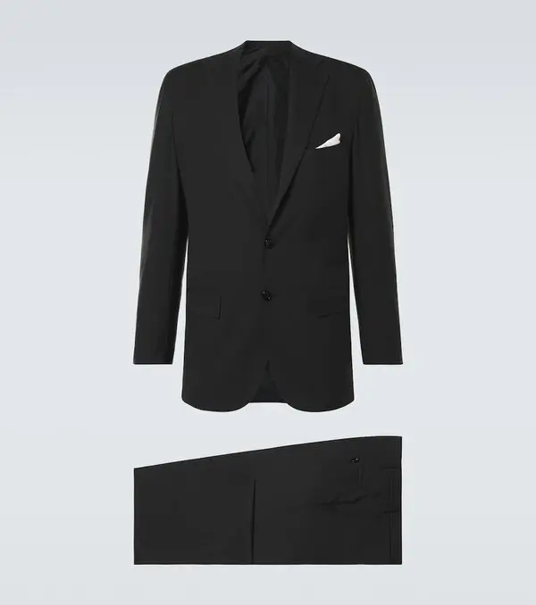 Kiton Single-breasted Wool Suit - Black