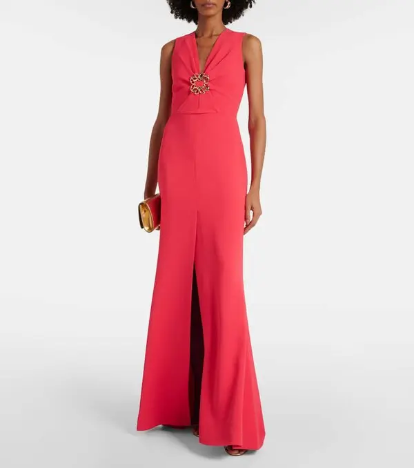 Elie Saab Gathered Embellished Gown