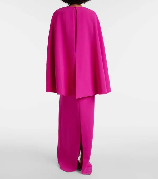 Costarellos Embellished Cape Gown