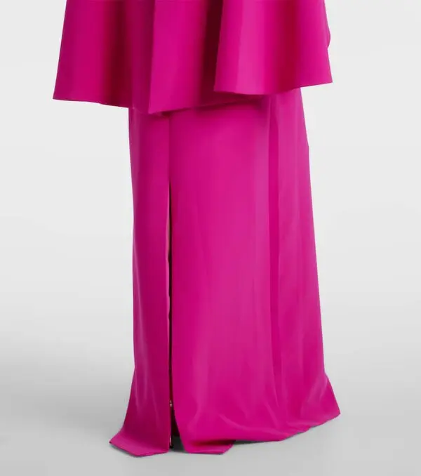 Costarellos Embellished Cape Gown