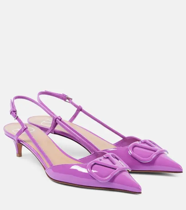 Valentino Garavani Vlogo Signature Slingback Pumps - Purple