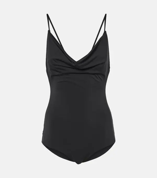 Magda Butrym Draped One Piece Swimsuit - Black
