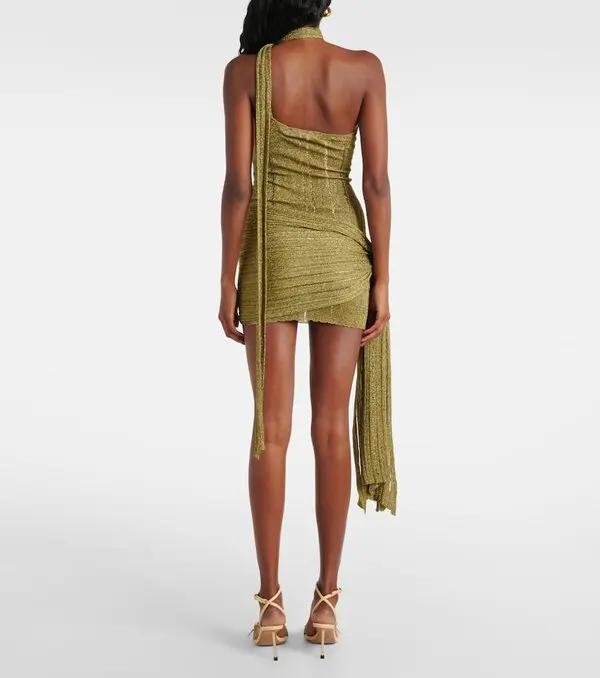 Aya Muse Leia Lam Mesh Minidress In Green - 20% Off | Editorialist